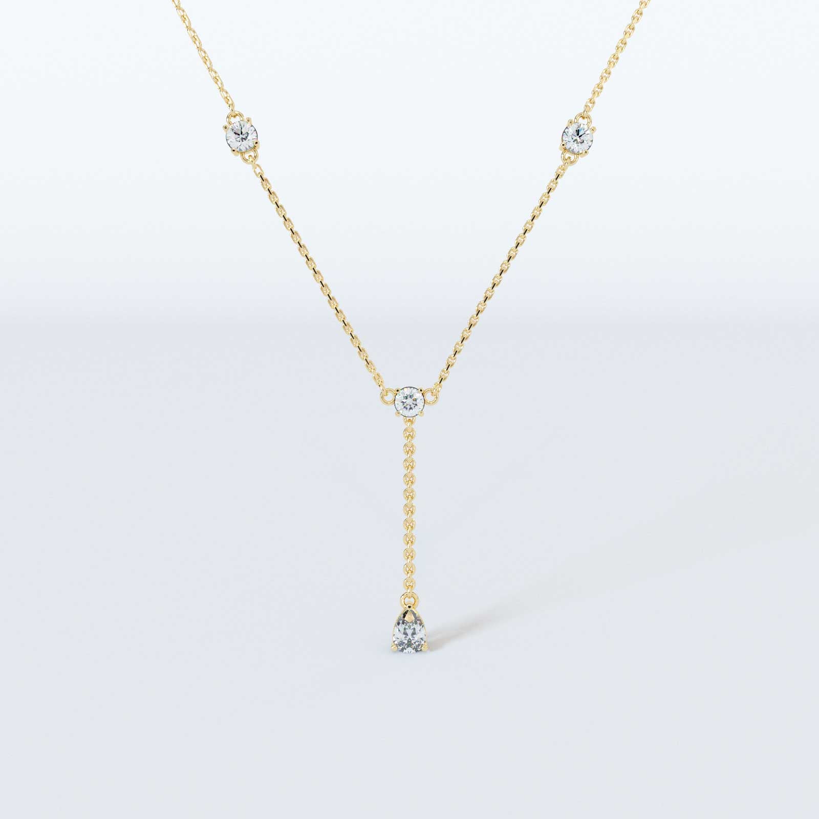 Unity Round and Pear-Shaped Lab-Grown Diamond Drop Necklace | Anantaa ...